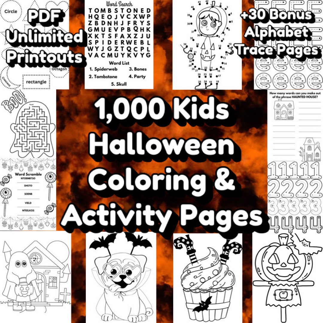 Kids Halloween Coloring Pages, Activity Pages, Halloween Coloring Pages ...
