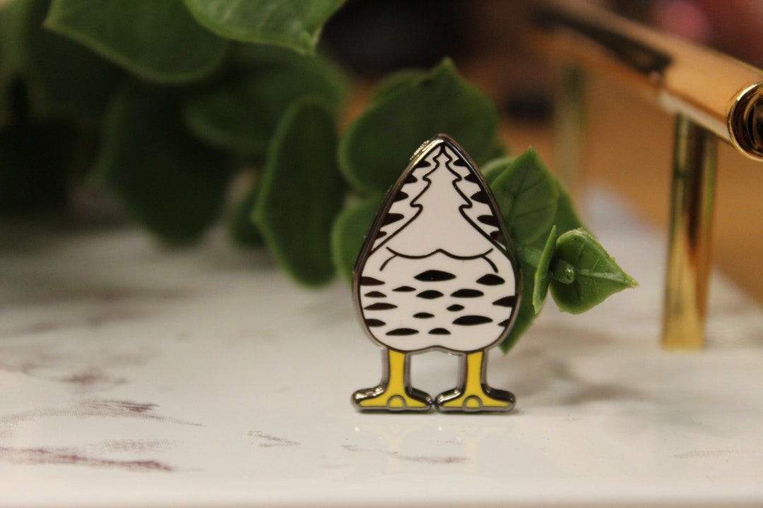 White Enamel Chicken Butt Pin, Funny Pin, Chicken Lover Gift, Chicken ...