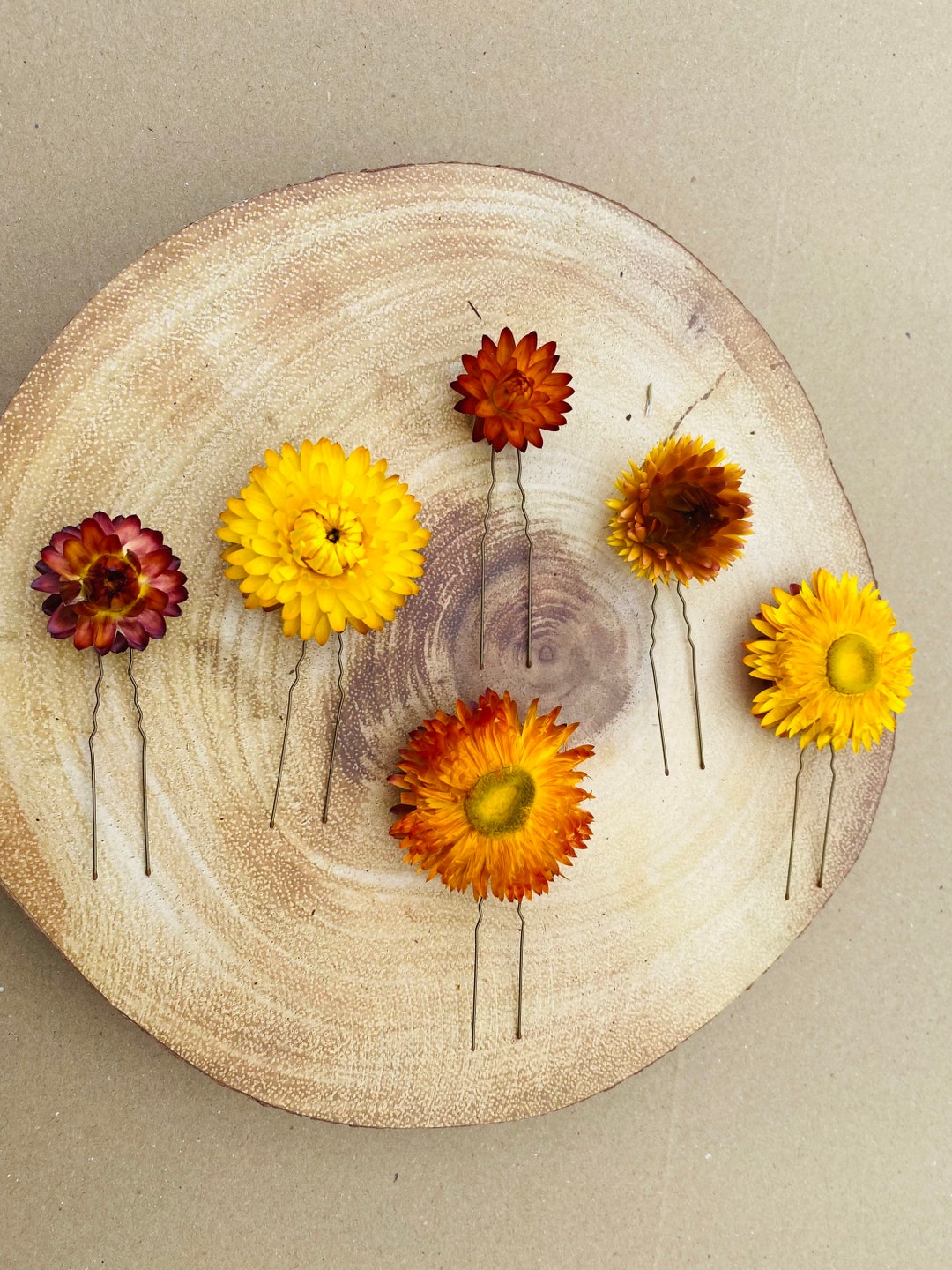 Set of 5 - Autumn Hair Pins, Orange Hair Pins, Wedding Hair Pins ...