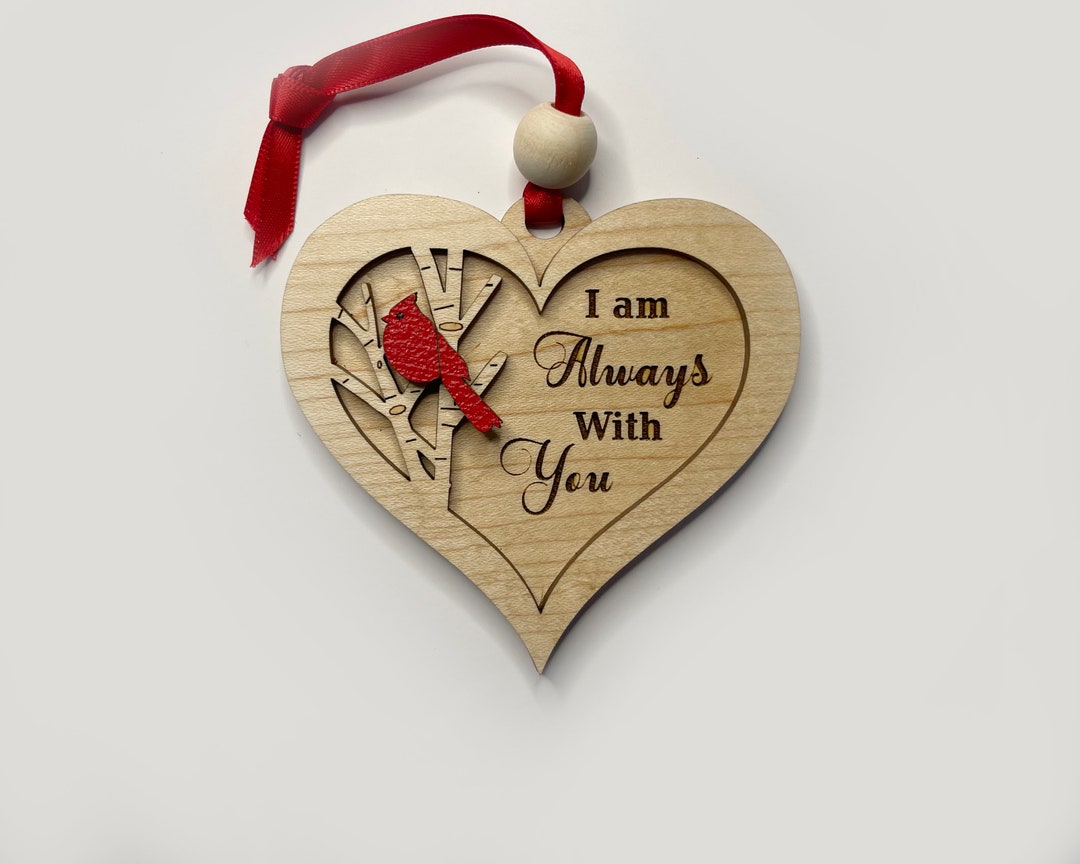 Personalized Heart Cardinal Memorial Gift Tag Ornament, Keepsake, Gift ...