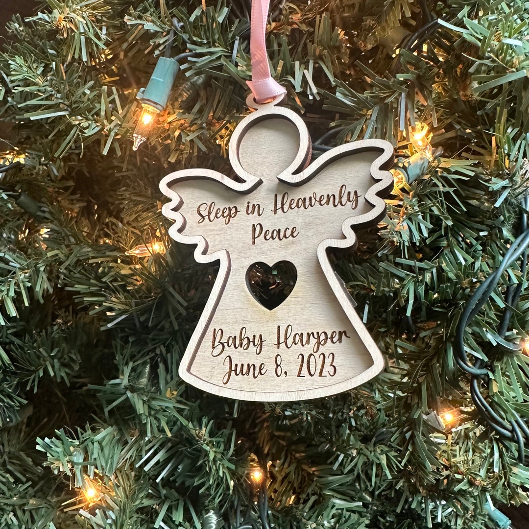 Personalized Memorial Angel Baby Ornament, Miscarriage, Sleep in ...