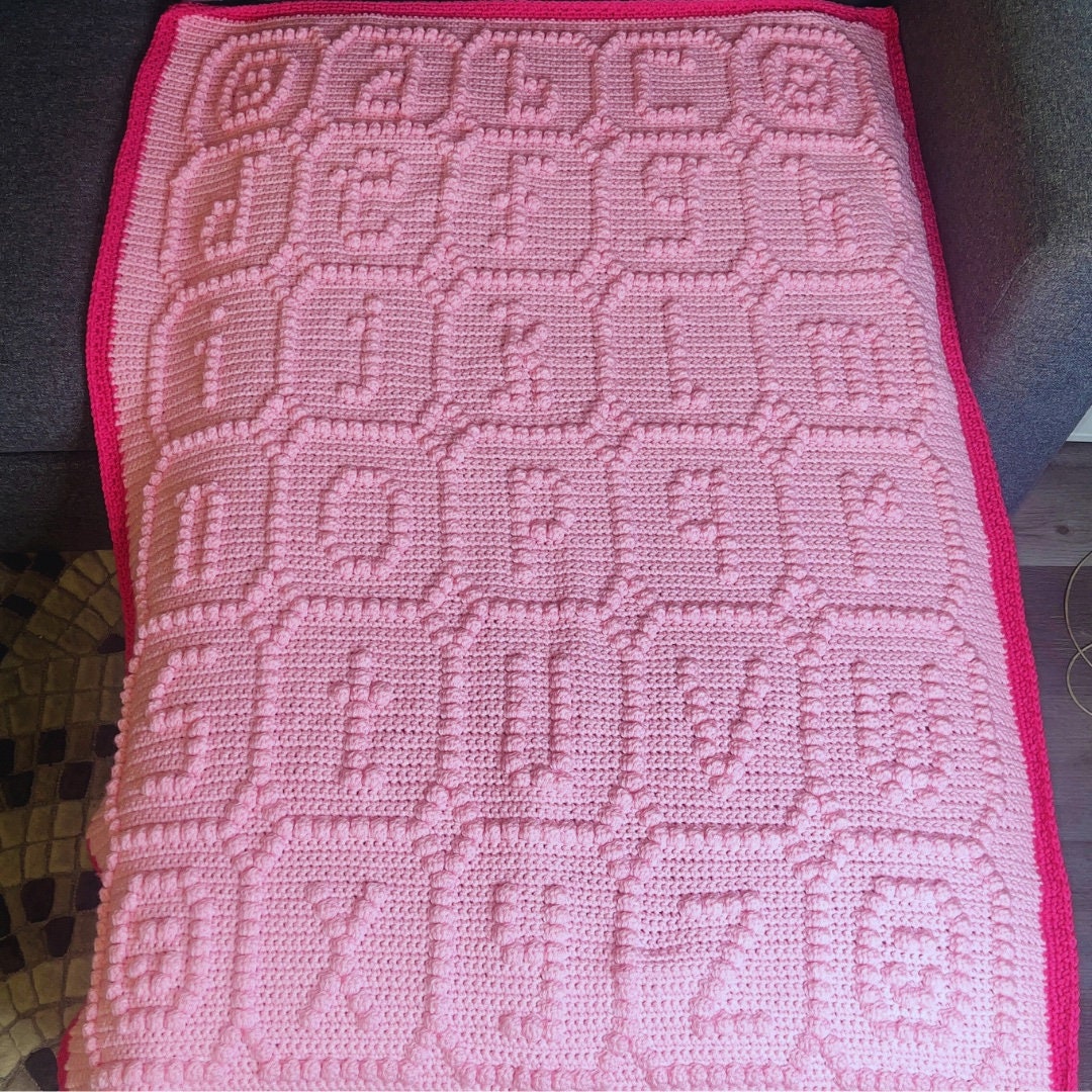 ABC Blocks Crochet Baby Blanket - Etsy
