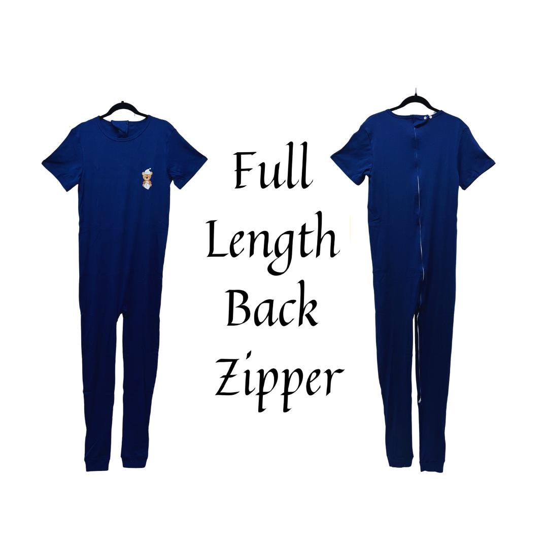 Special Needs Pajamas for Adults - Unisex SHORT Sleeve Full Back Zipper ...