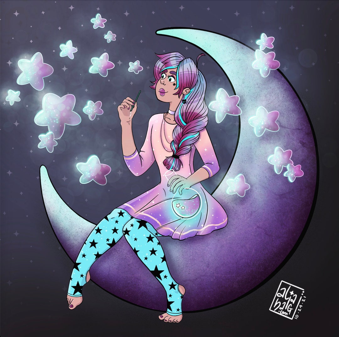 Moon Enby Art Print - Etsy