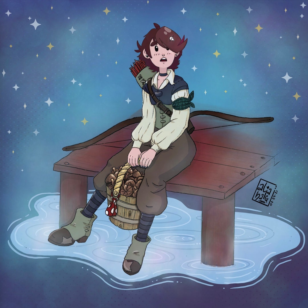 Magical Pond - Enby Ranger Character - Square Art Print - Etsy