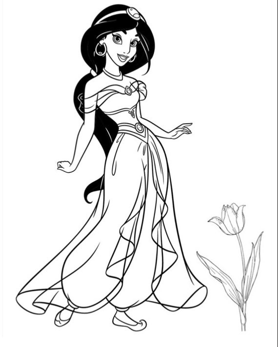 Princess Jasmine And Aladdin Coloring Pages