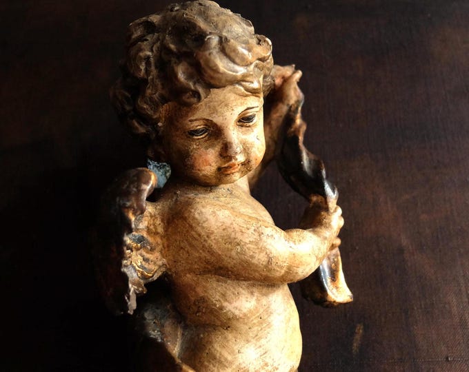 Stunning Antique Putti Cherub/ Angel Wall Statue/ Religious Decor ...