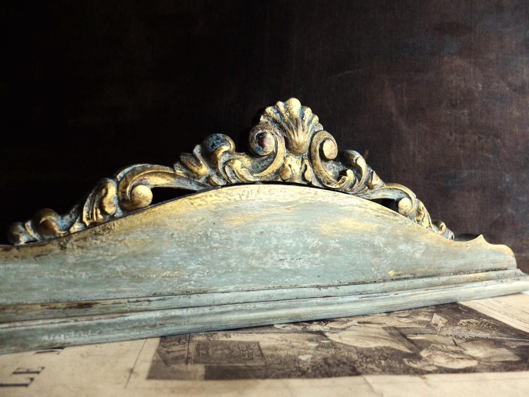 Antique French Carved Wood Pediment/ Gold Gilded/ Architectural Salvage ...