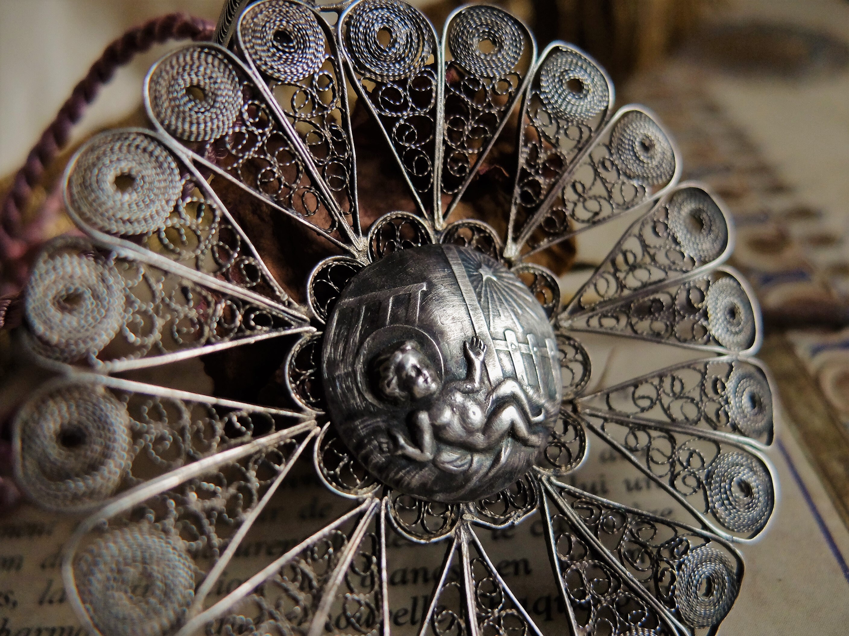 Antique Large Spanish Filigree Silver Crib/ Blessing Charm - Etsy