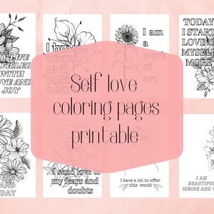 10 Coloring Book Pages/ Self-love Quotes/ Affirmation Cards/ - Etsy