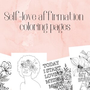 10 Coloring Book Pages/ Self-love Quotes/ Affirmation Cards/ - Etsy