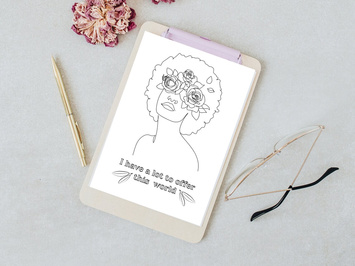 10 Coloring Book Pages/ Self-love Quotes/ Affirmation Cards/ - Etsy