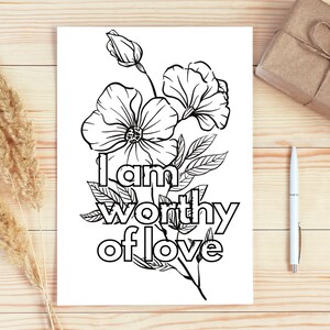 10 Coloring Book Pages/ Self-love Quotes/ Affirmation Cards/ - Etsy