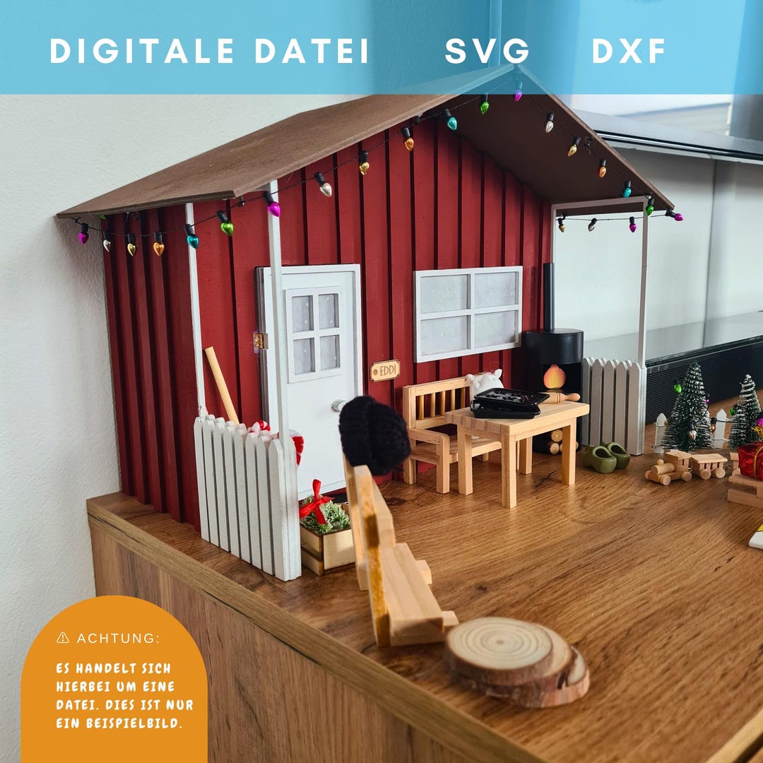 Laser File Gnome House, Digital File, Gnome, Gnome Door, Svg, Dxf ...