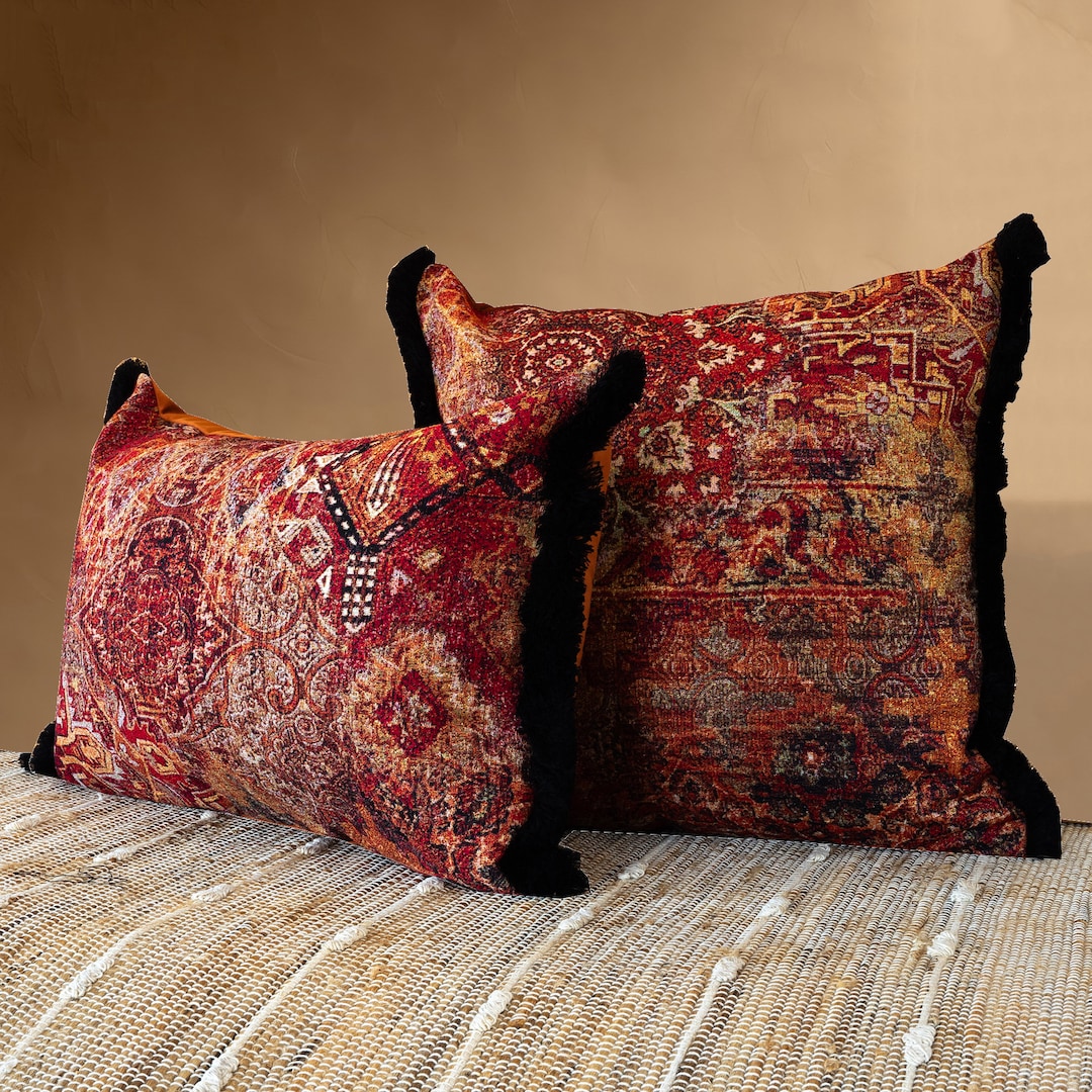 Cotton Fringed Pillowcase Tapestry Fox Velvet Cushion Pattern Boho ...