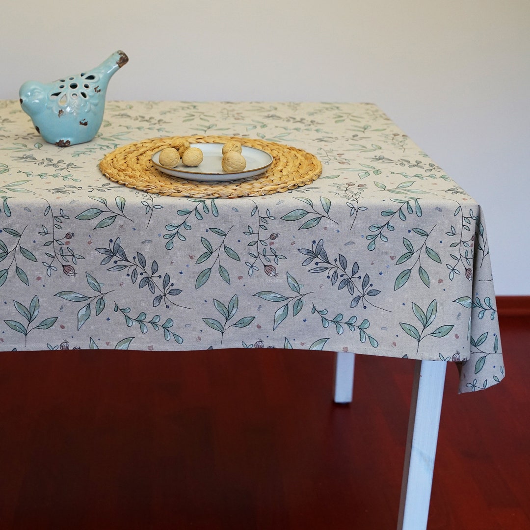 Sage Green Linen Look Tablecloth: Scandinavian Farmhouse Style (139cm ...