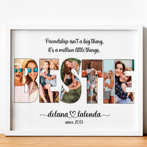 Bestie Personalized Collage Gift Gift for Best Friend Photo - Etsy
