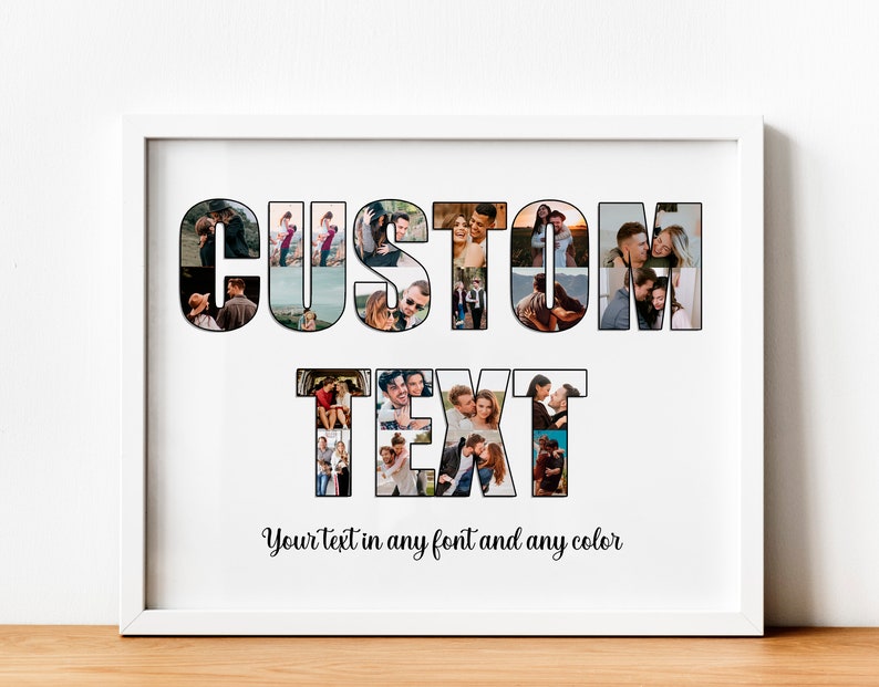 Custom Word Photo Collage Personalized Photo Collage Your - Etsy