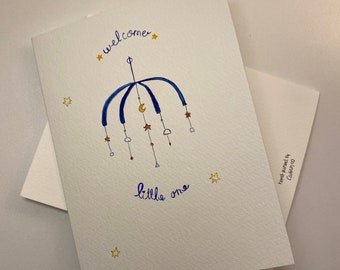Watercolor New Baby Card | Etsy
