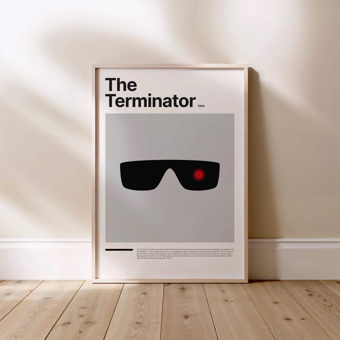 The Terminator, Minimal Illustrated Movie Poster, Print Poster Gift ...