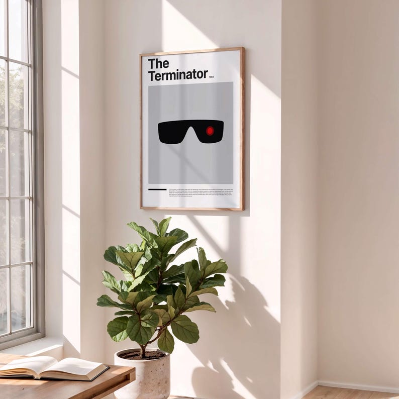 The Terminator, Minimal Illustrated Movie Poster, Print Poster Gift ...