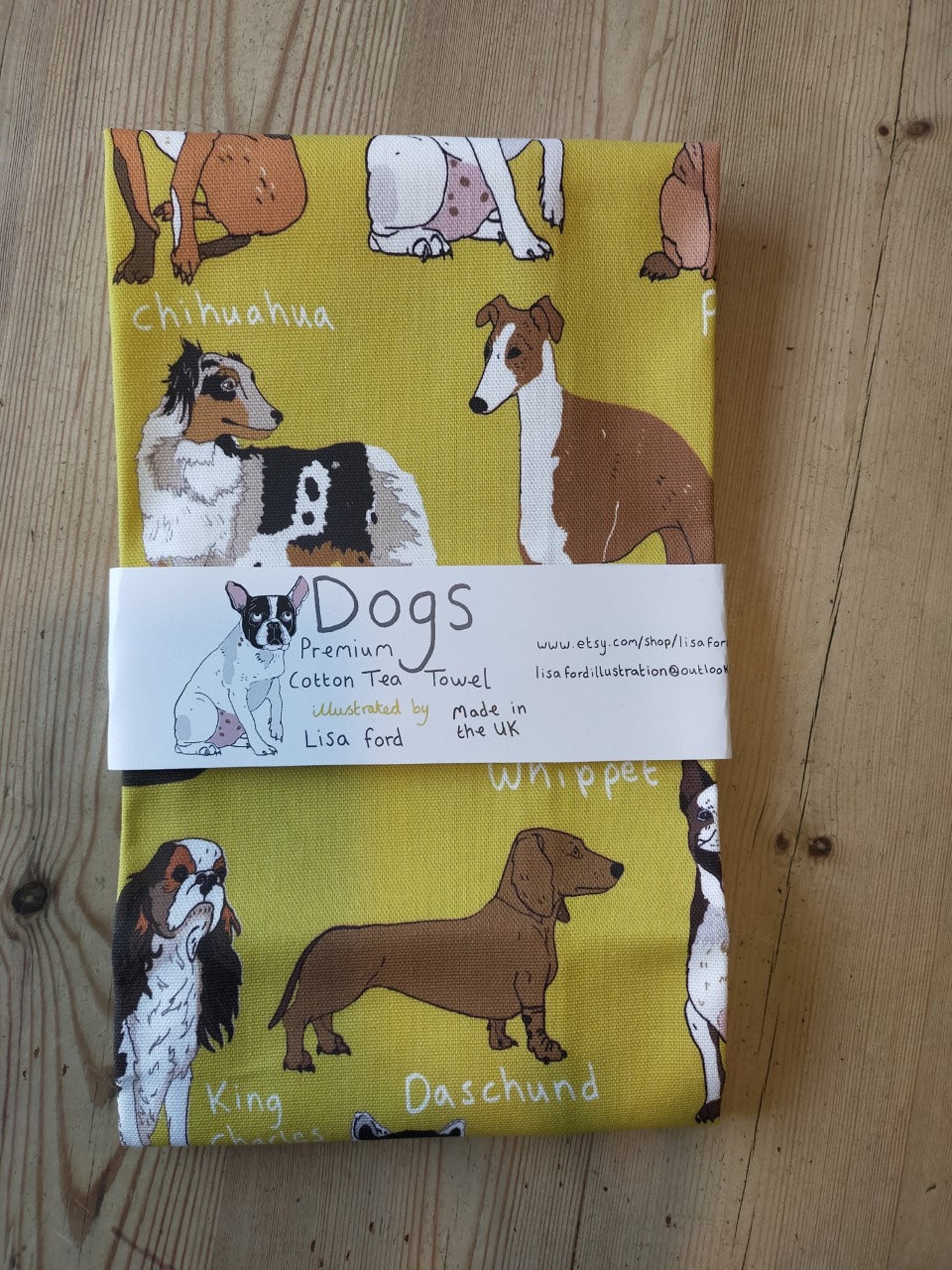 Dog Tea Towel. Hand Drawn Illustrations of Dogs to Identify Different ...