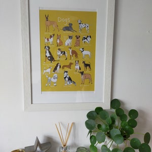 Illustrated Dog Print A3 - Etsy