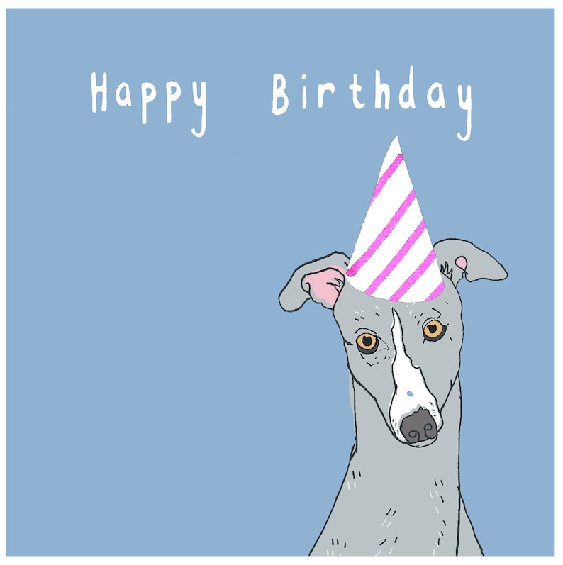 Birthday Card / Whippet Dog - Etsy