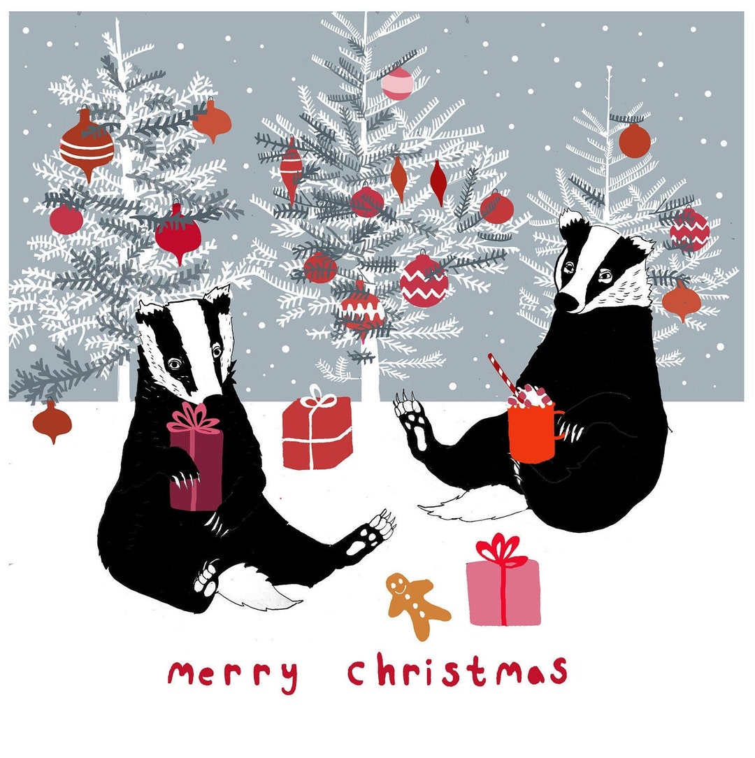 Christmas Badgers - Etsy UK