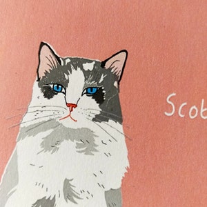 Illustrated Cat Print - Etsy