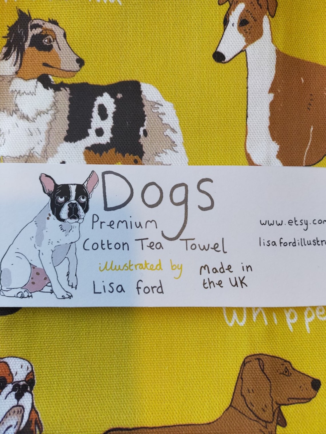 Dog Tea Towel. Hand Drawn Illustrations of Dogs to Identify Different ...
