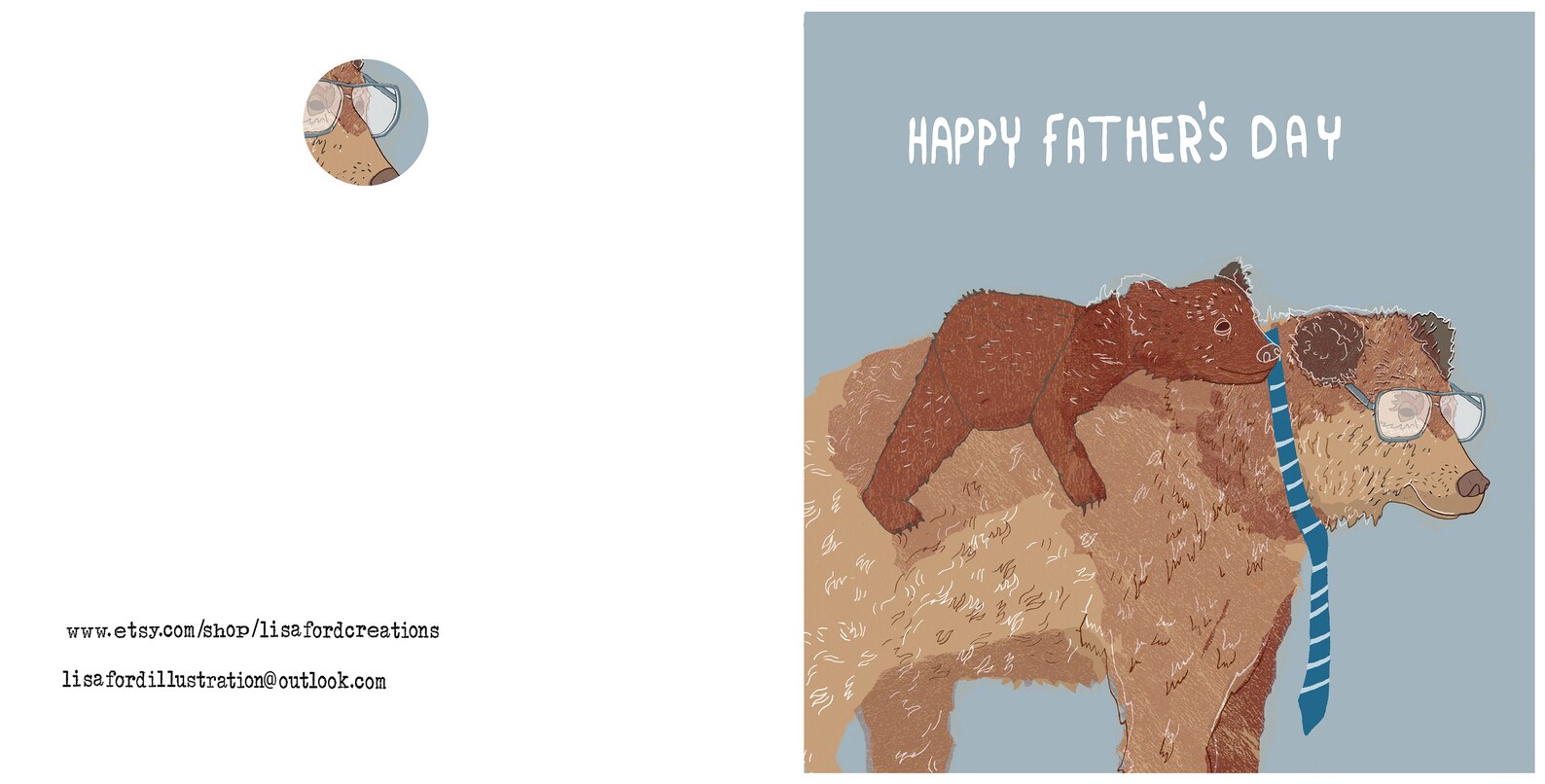 Fathers Day Card Bears - Etsy