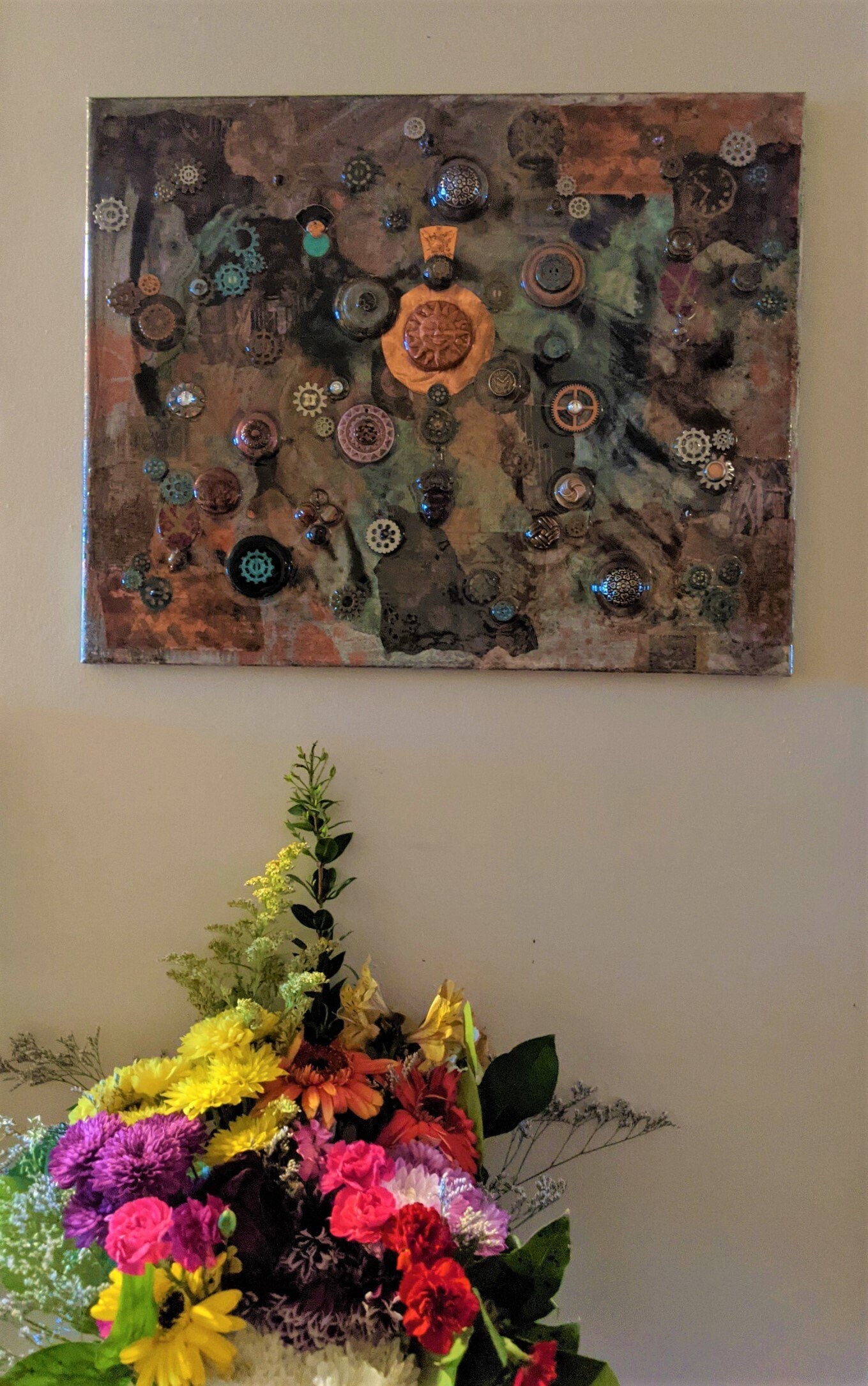 Large Resin Mixed Media Collage, "floating in the Machine" - Etsy