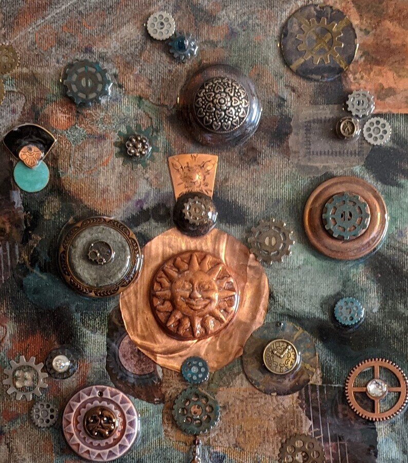 Large Resin Mixed Media Collage, "floating in the Machine" - Etsy