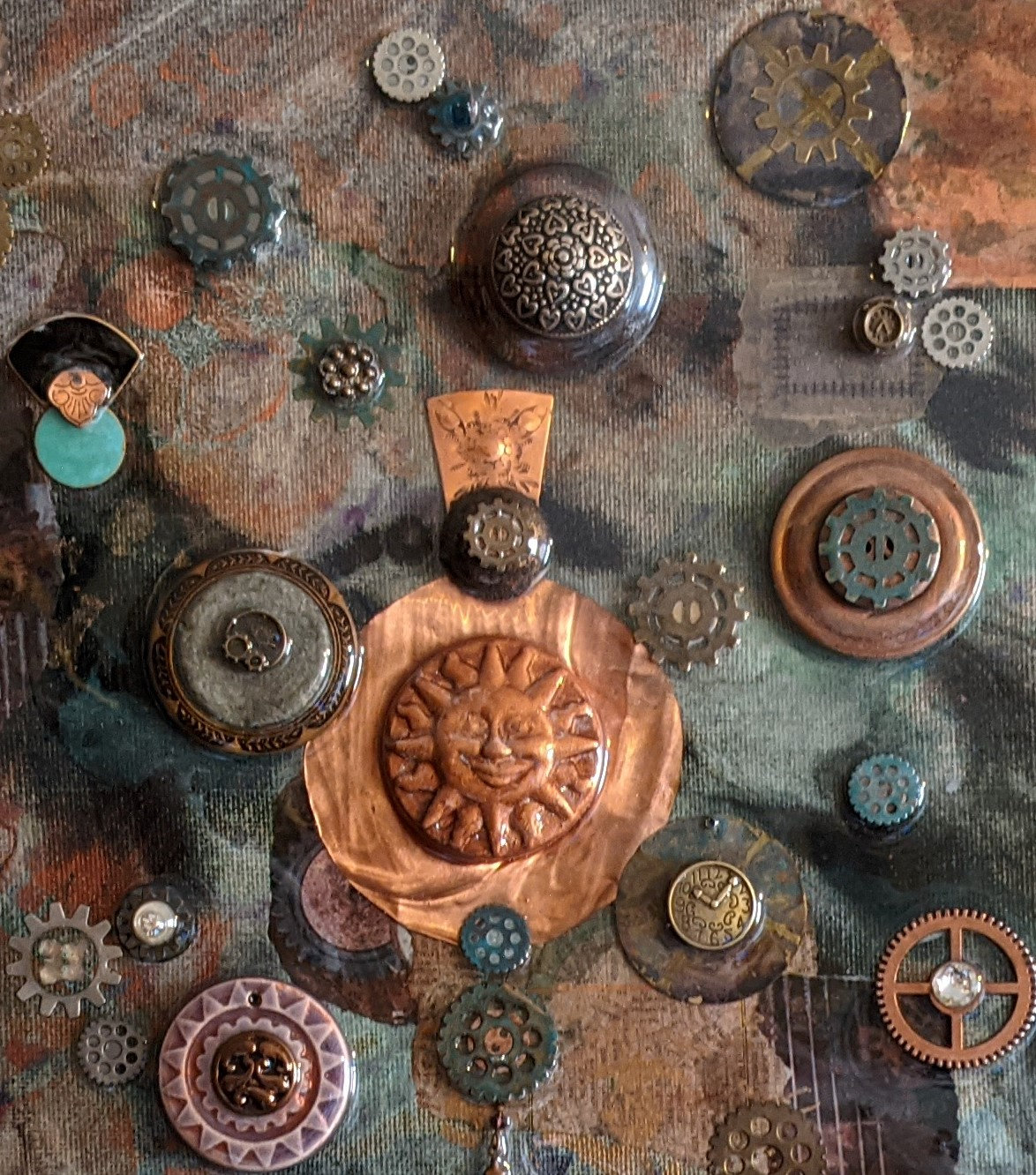 Large Resin Mixed Media Collage, "floating in the Machine" - Etsy