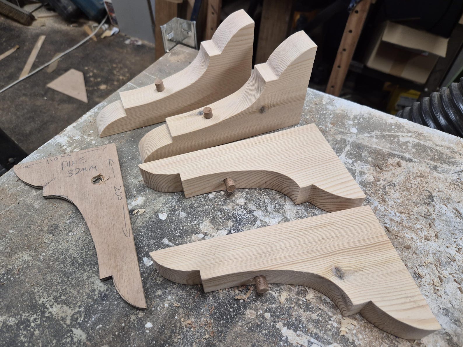 A Pair of Solid Pine Shelf Brackets - Etsy