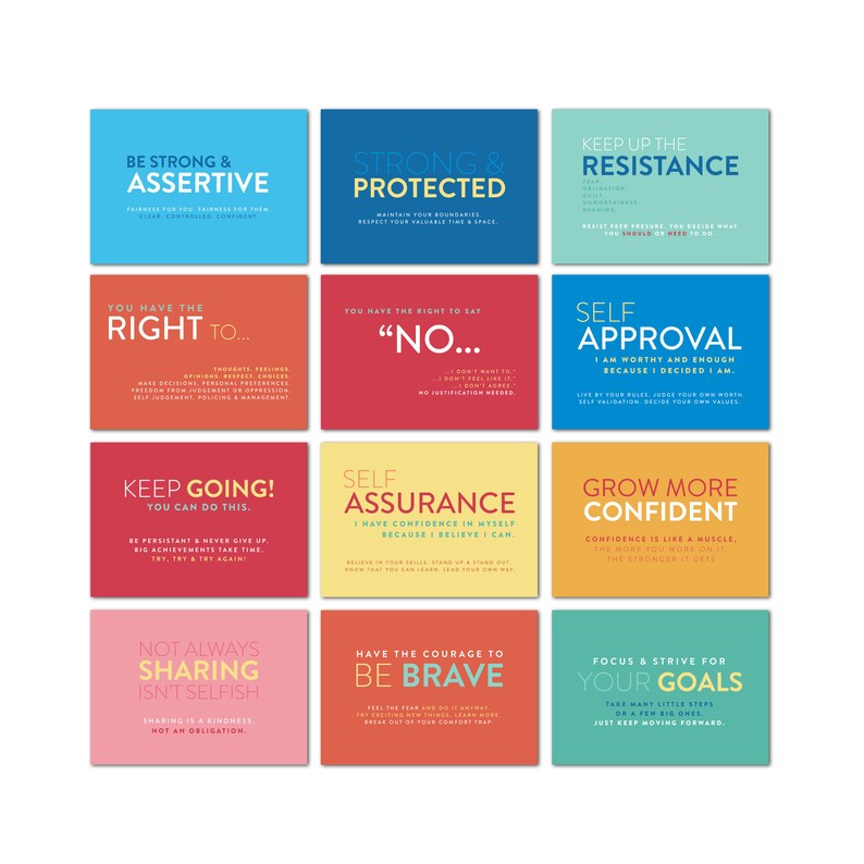 Assertiveness Cards DOWNLOAD | Mindfulness | Alter |affirmation Cards for Adults, Teenagers ...