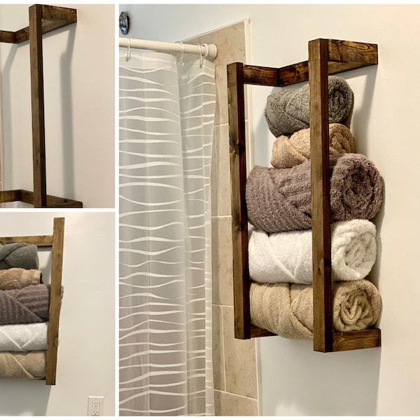 Wood Towel Rack - Etsy