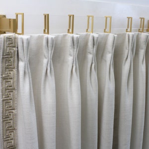 Acrylic Lucite Rectangular Curtain Rod Set Gold Includes Drapery ...