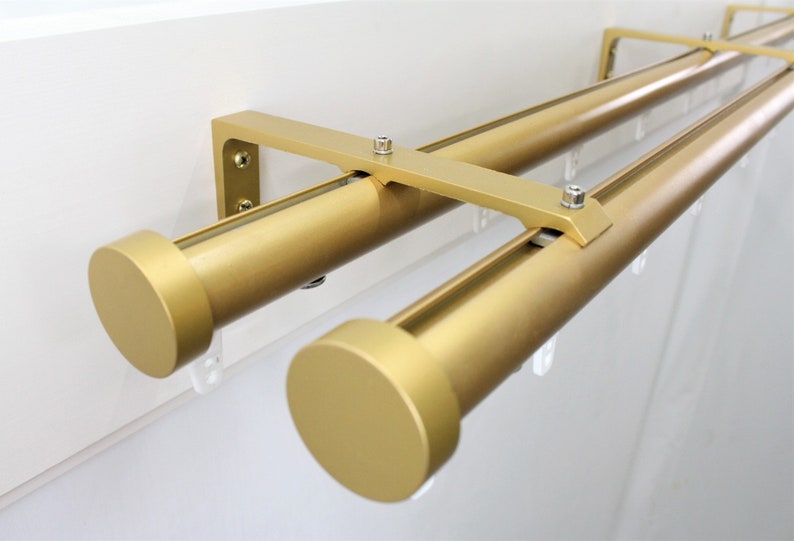Double Channel Track 1 Inch Round Drapery Rod Set Includes - Etsy