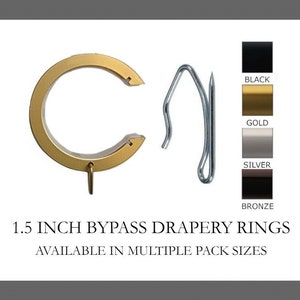 For 1.5 Inch Diameter Rod- Bypass/carryover Curtain Rings With Eyelet ...