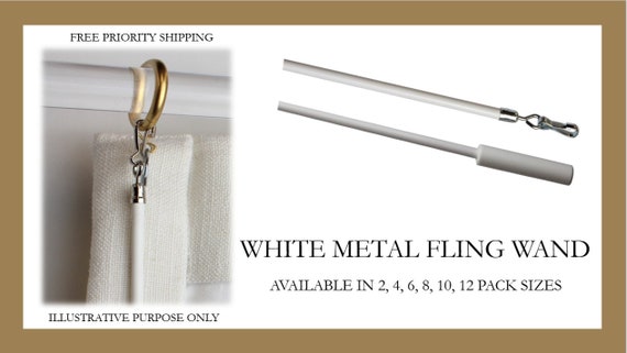 White Metal Fling Drapery Pull Wand Available in 30 and 40 - Etsy