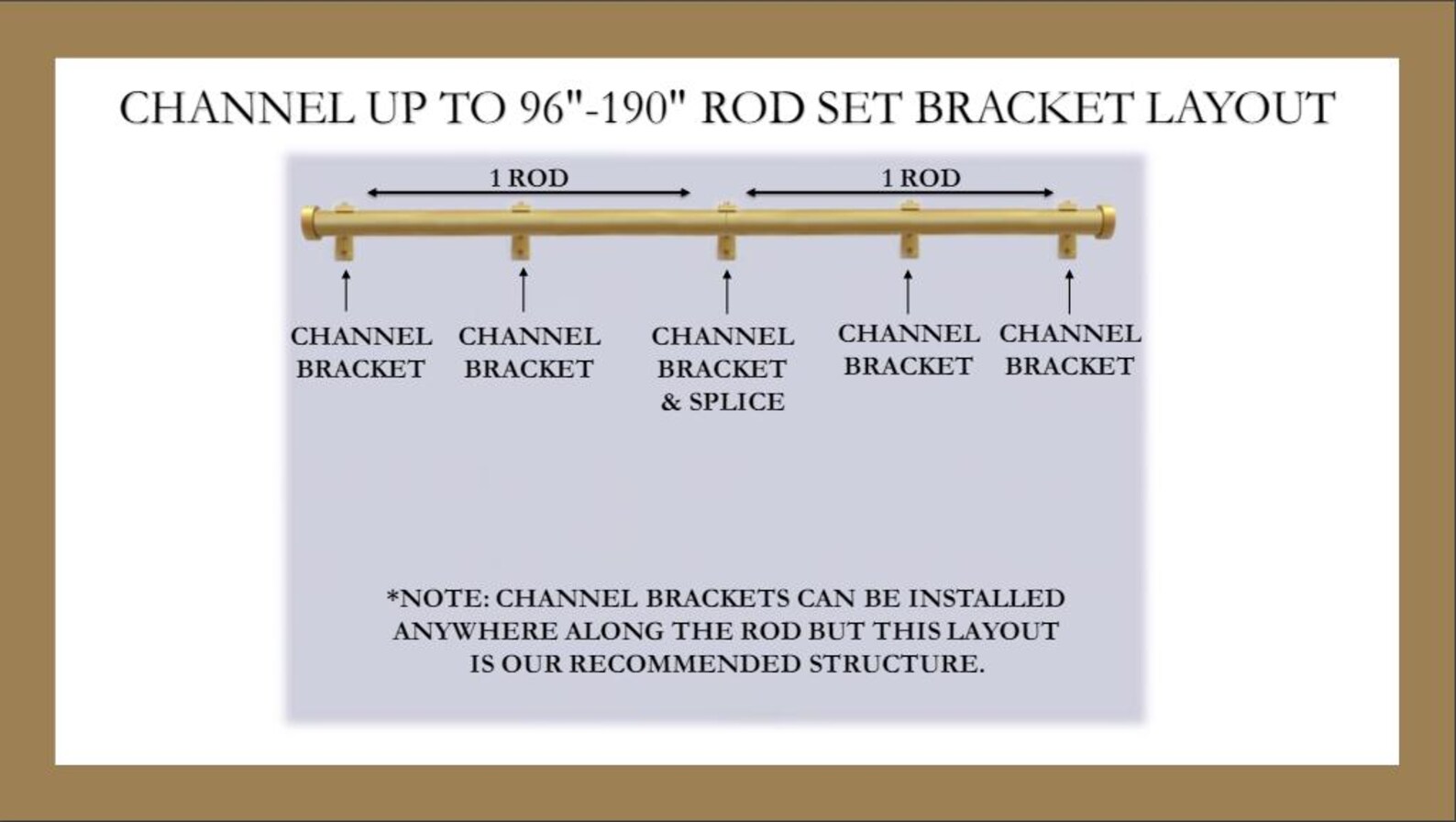 1.5 Inch Diameter - Channel Track Iron Rod - Available in Gold, Silver ...