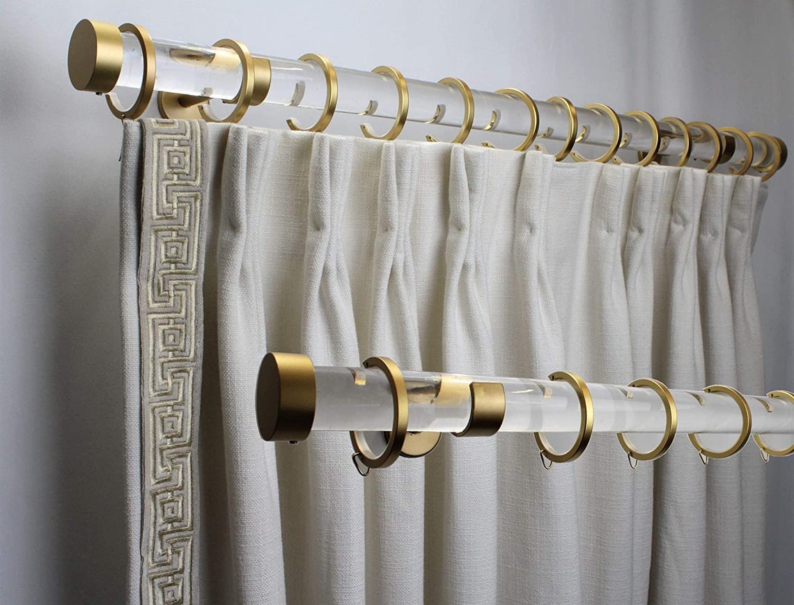 Acrylic Lucite 1.5 Inch Round Drapery Rod Set Includes - Etsy