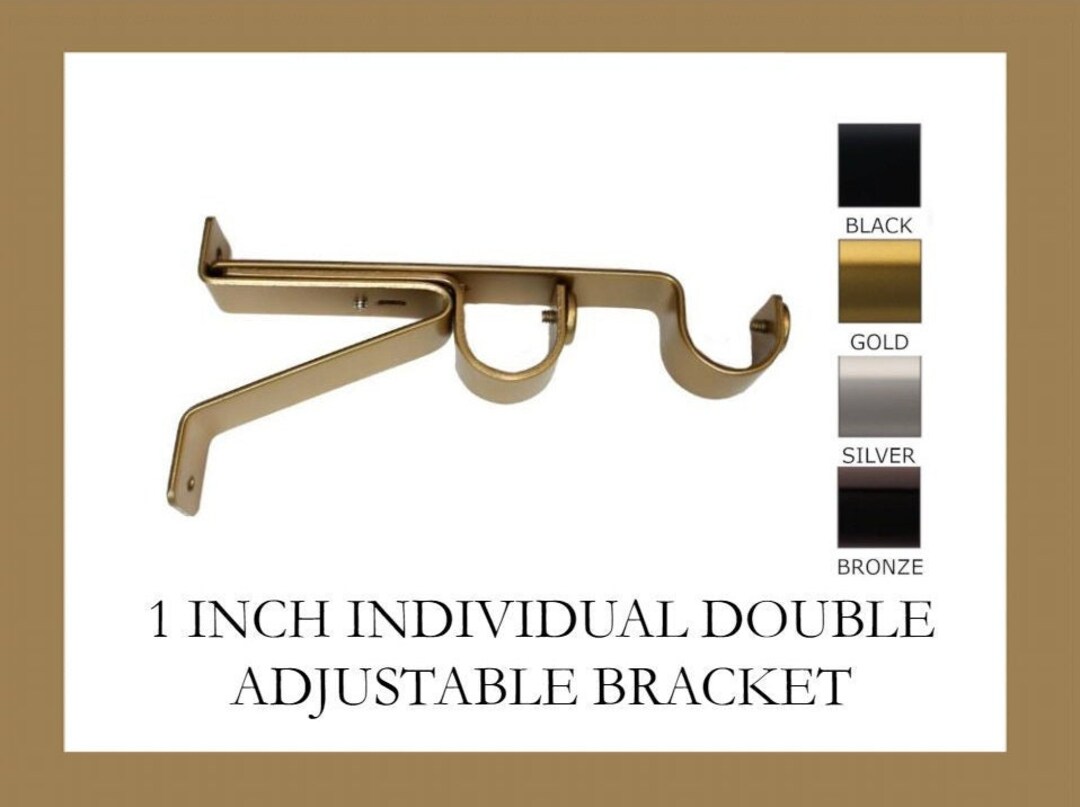 1 Inch Diameter - Double Adjustable Wall Bracket - Available in Gold ...
