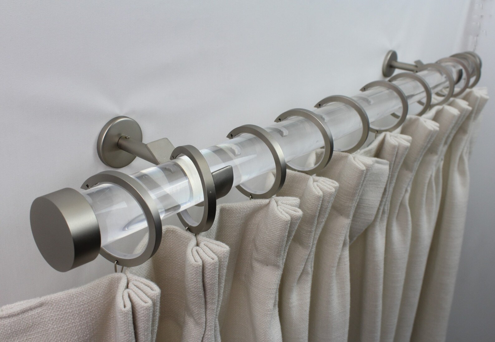 Acrylic Lucite 1.5 Inch Round Drapery Rod Set Includes - Etsy