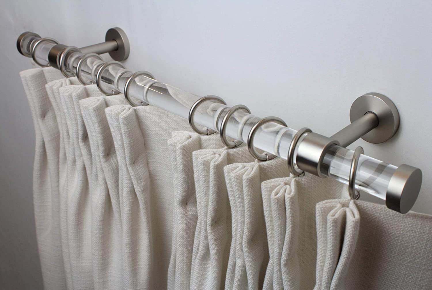 Acrylic Lucite 1 Inch Round Drapery Rod Set Includes Curtain | Etsy