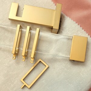 Acrylic Lucite Rectangular Curtain Rod Set Gold Includes Drapery ...