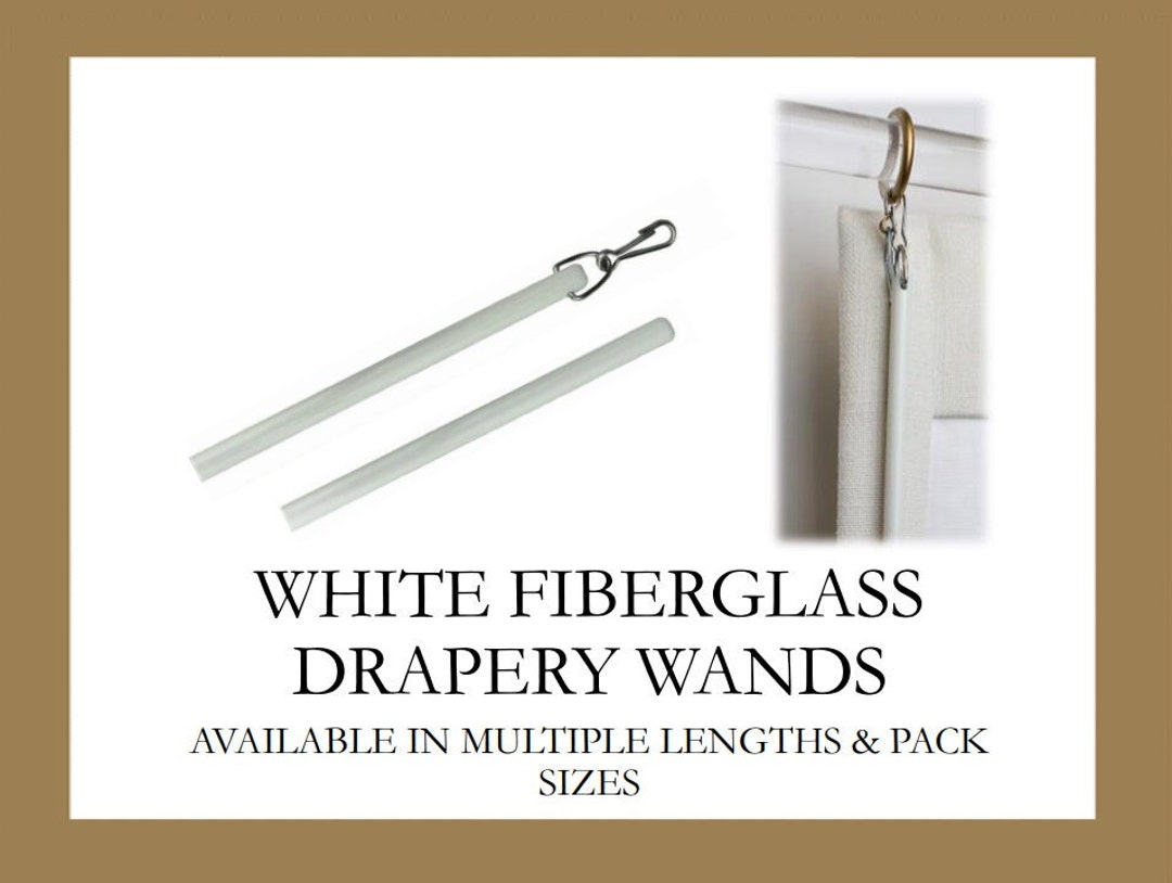 White Fiberglass Drapery Pull Wand - for Easy Movement of Curtain ...