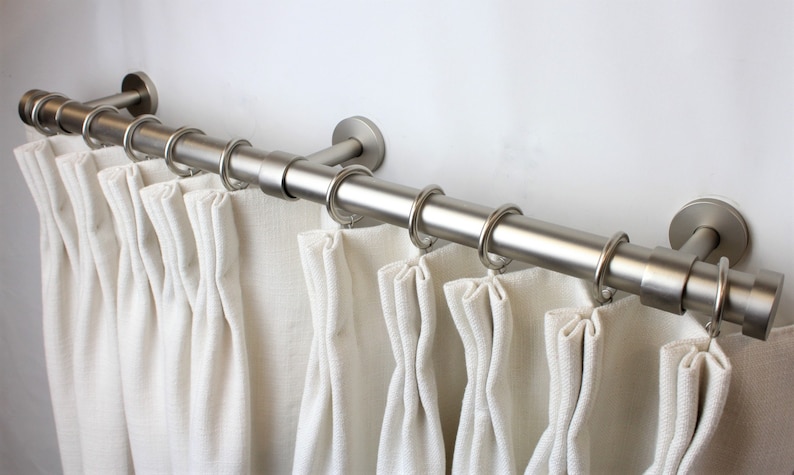 Iron 1 Inch Round Drapery Rod Set- Includes Curtain Rod, Long Enclosed ...